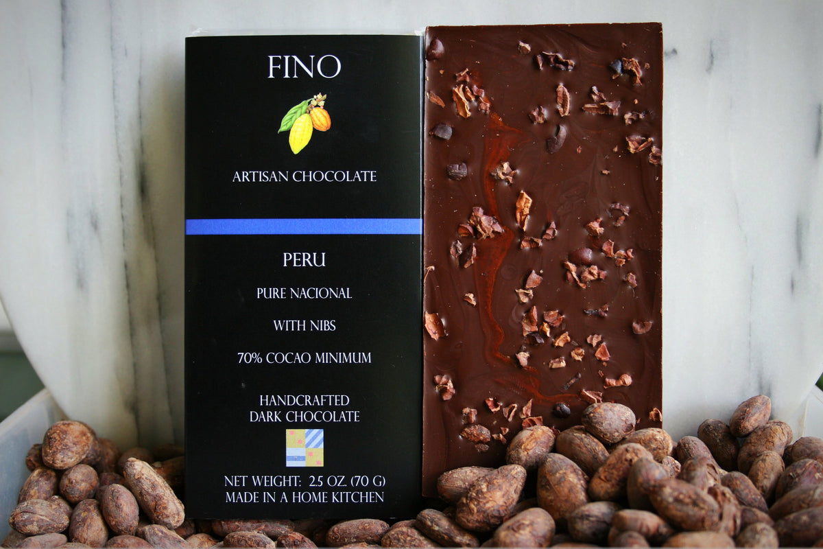 SINGLE ORIGIN DARK CHOCOLATE BAR WITH NIBS – Fino Chocolate